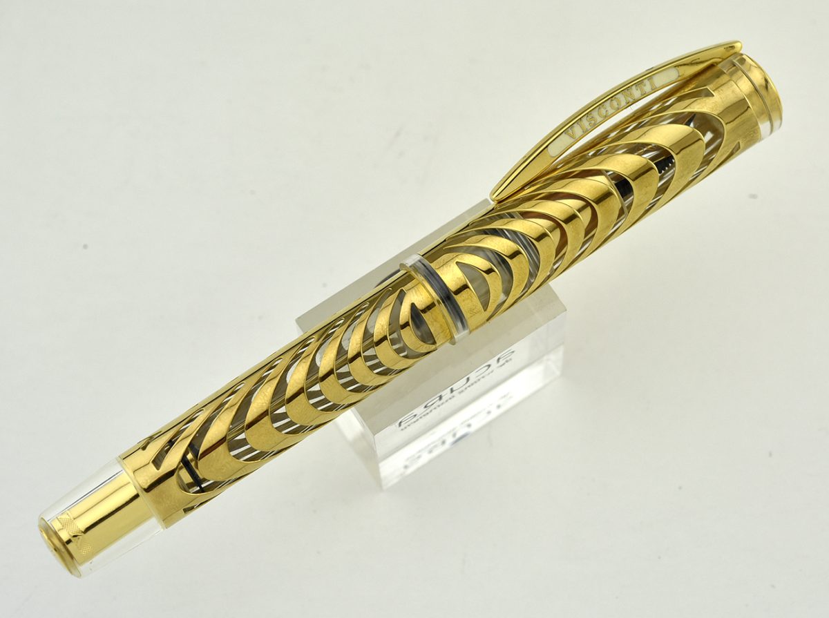 VISCONTI RIPPLE GOLD SKELETON LIMITED EDITION OF 199 FOUNTAIN PEN ...