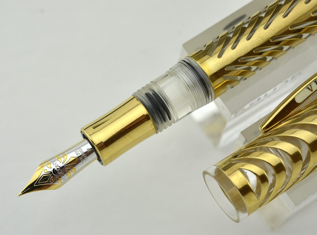 VISCONTI RIPPLE GOLD SKELETON LIMITED EDITION OF 199 FOUNTAIN PEN ...